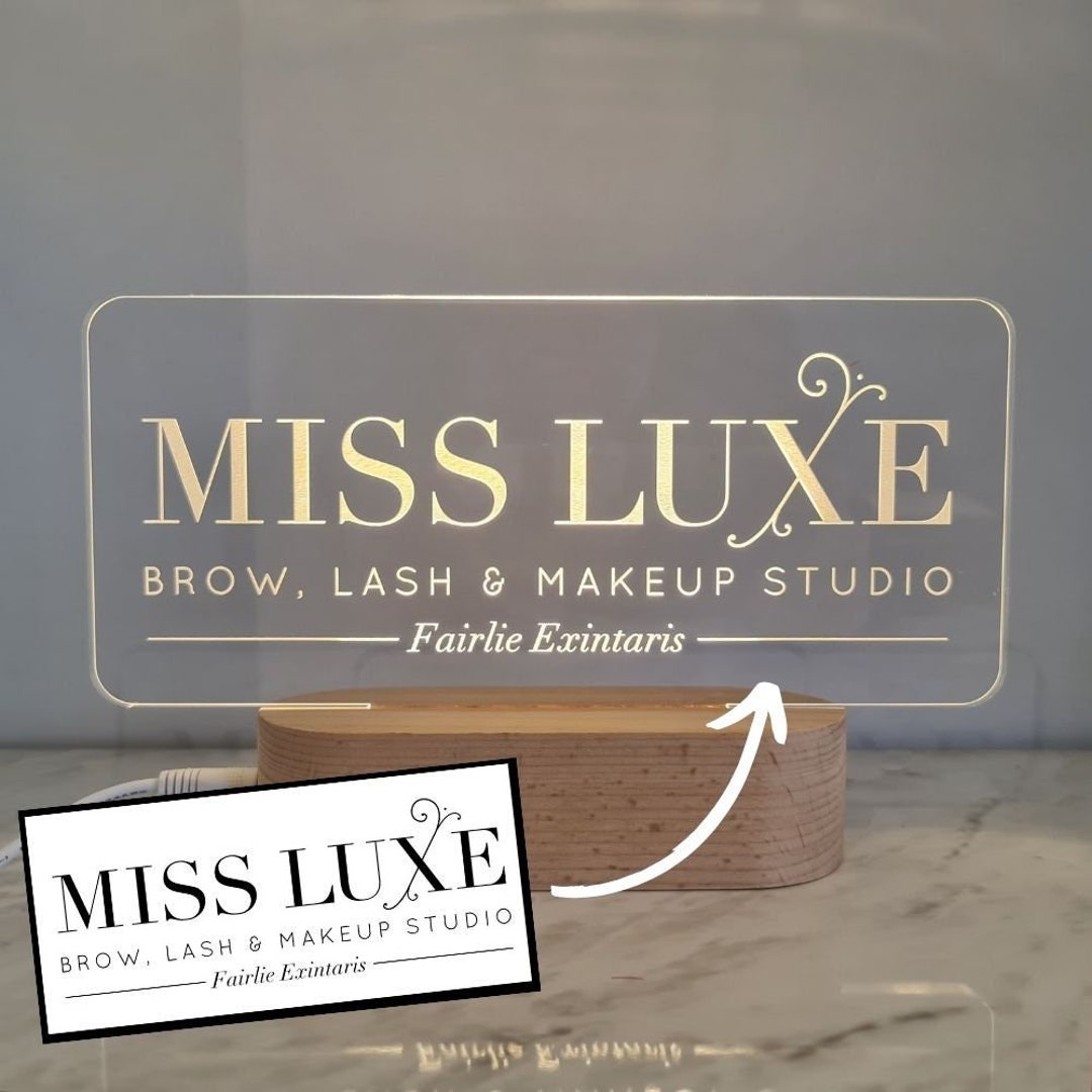 Custom Logo Light Lamp, Wood Business Logo Night Light, Custom Logo ...