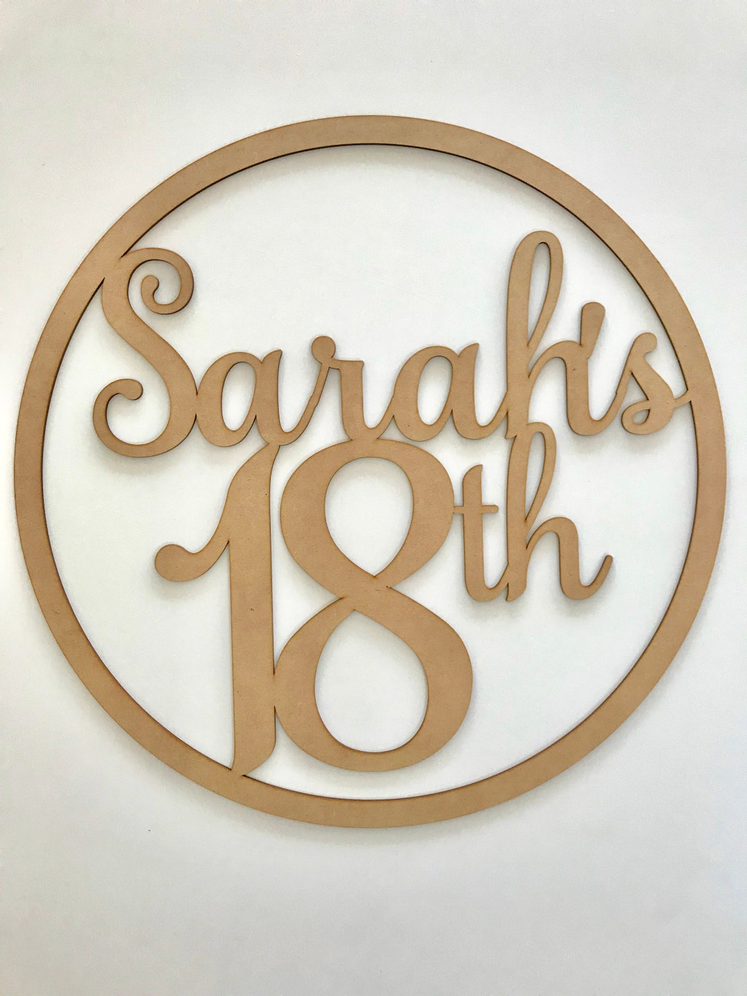 Custom Birthday Wall Sign / Personalised Round Wall Hanging - Etsy