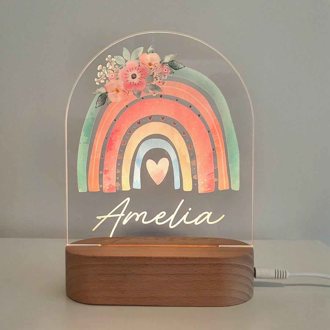 Personalised Night Light Baby Gift - Custom Name Nursery Night Light ...