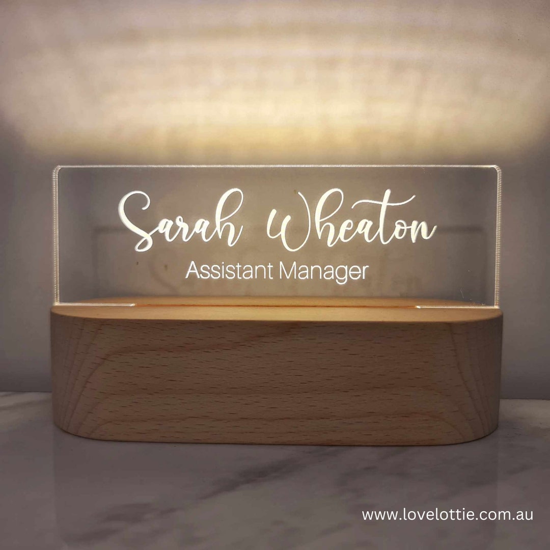 Executive Personalised Desk Name Plate, Custom Engraved Desk Sign ...