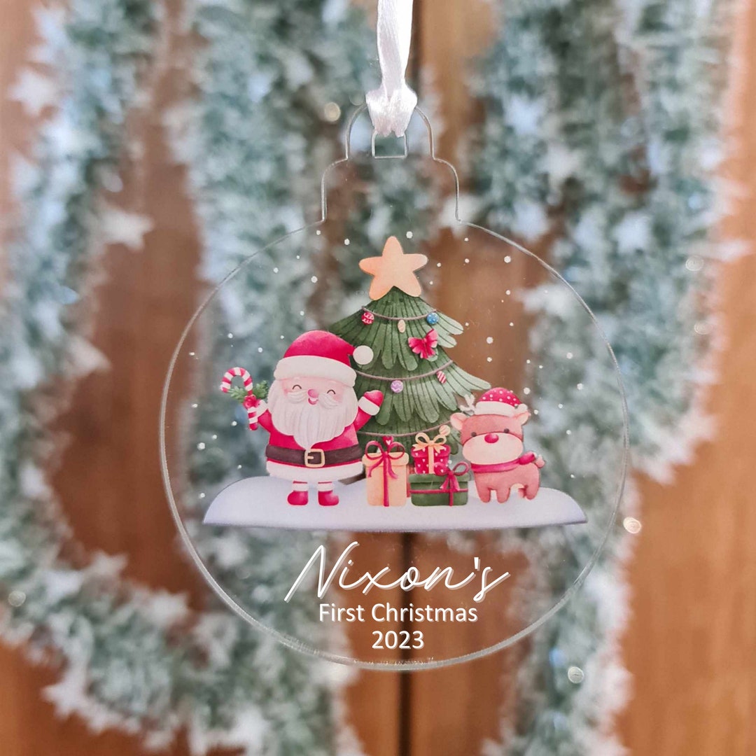 Custom Name Christmas Tree Ornament | Name Decoration Bauble Baby's ...