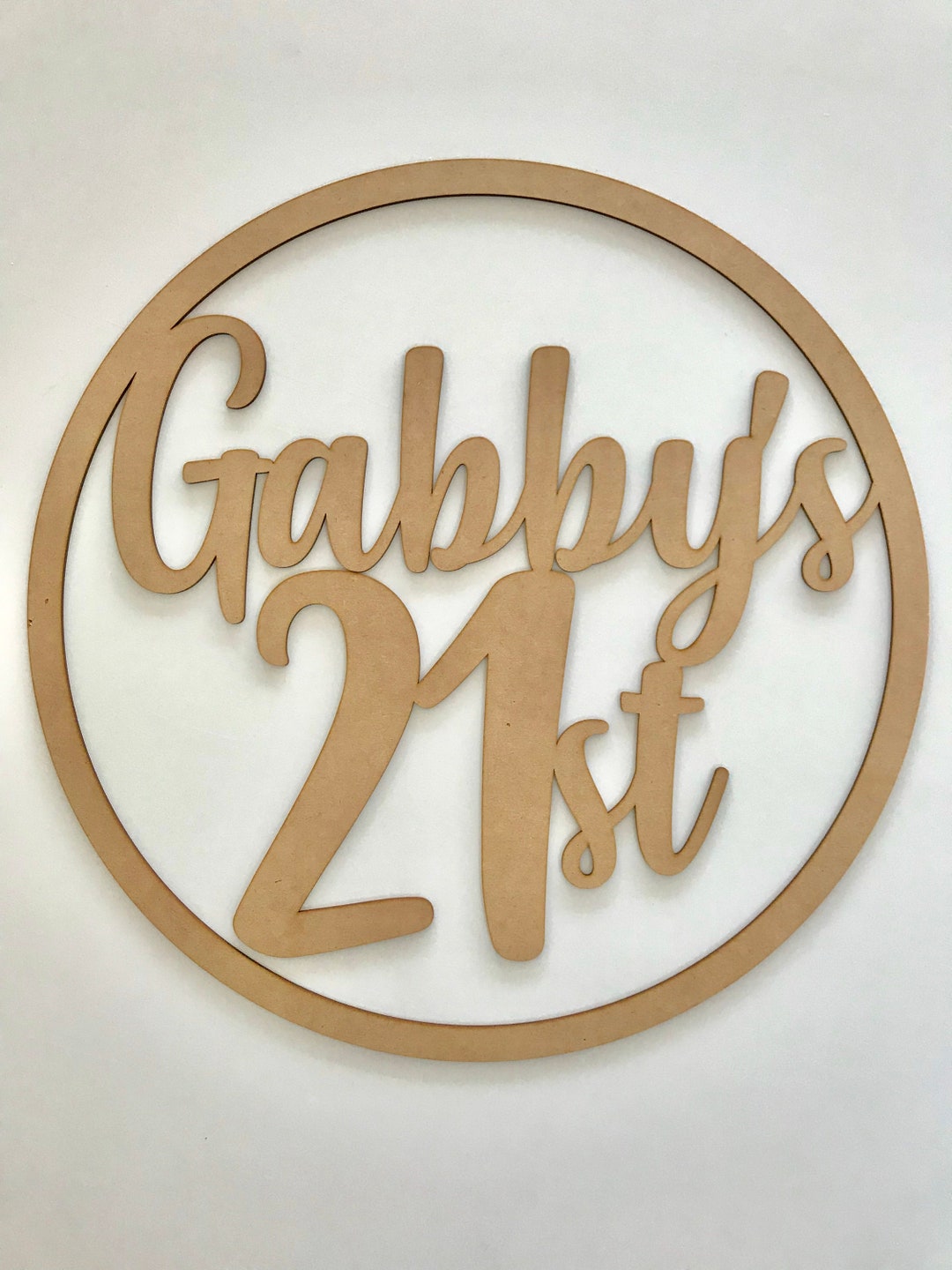 Custom Birthday Wall Sign / Personalised Round Wall Hanging - Etsy