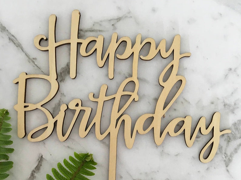 Happy Birthday Rustic Wood Birthday Party Cake Topper | Etsy