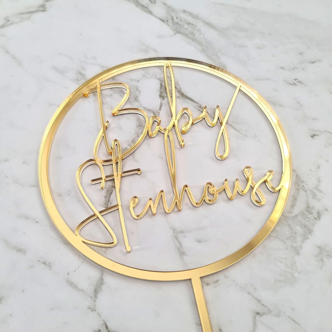 Personalised Baby Shower Cake Decoration - Custom Name Cake Topper ...