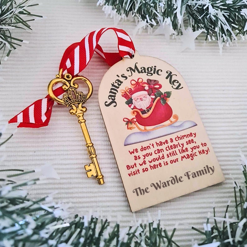 Personalised Magical Santa Key - Custom Christmas Name Decoration ...