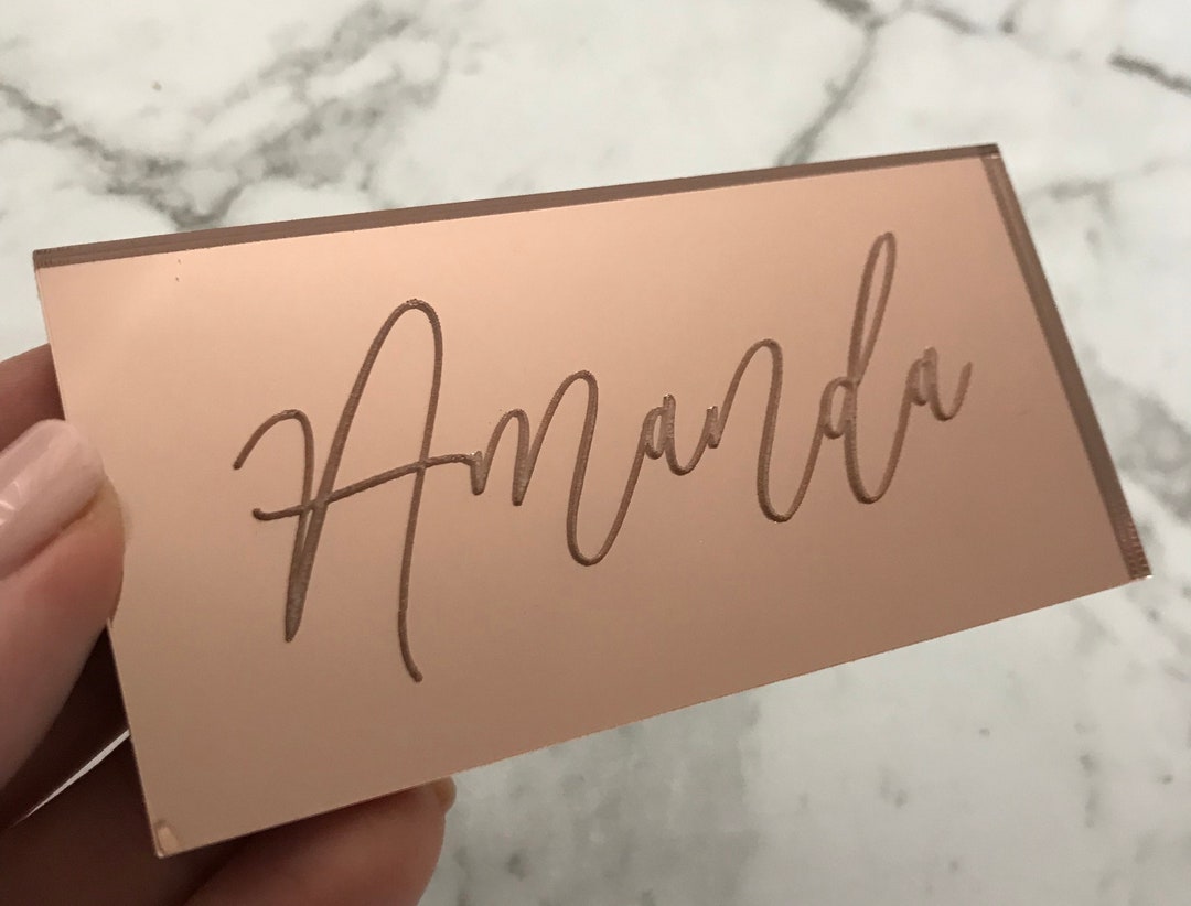 Place Cards - Personalised Wood Name Cards - Acrylic Laser Cut Place ...