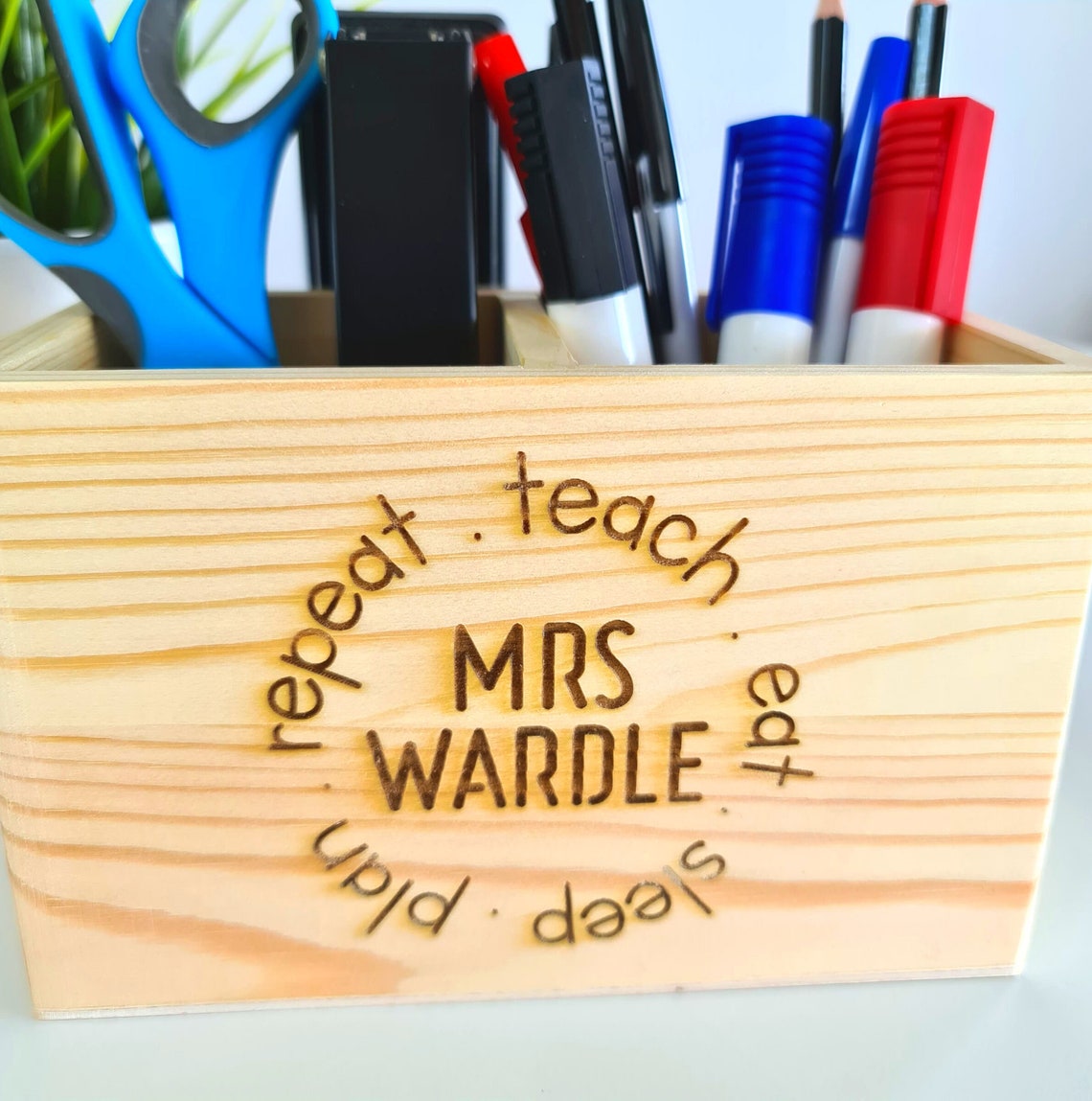 Personalised Teacher Gift Teacher Desk Organiser Present End | Etsy