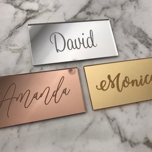 Place Cards - Personalised Wood Name Cards - Acrylic Laser Cut Place ...