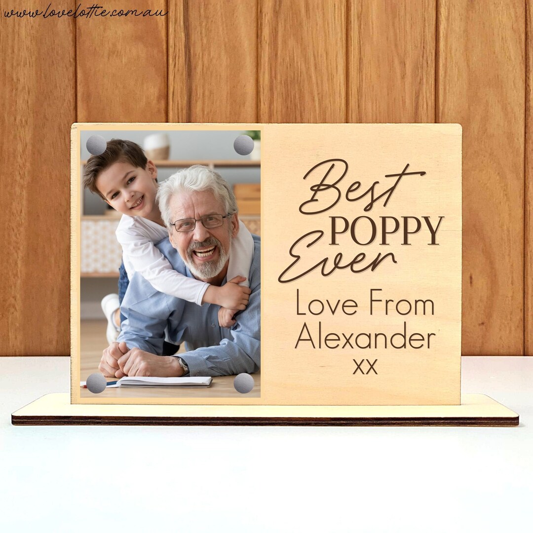Father's Day Personalised Photo Frame Gift - for Poppy Pa Grandfather ...