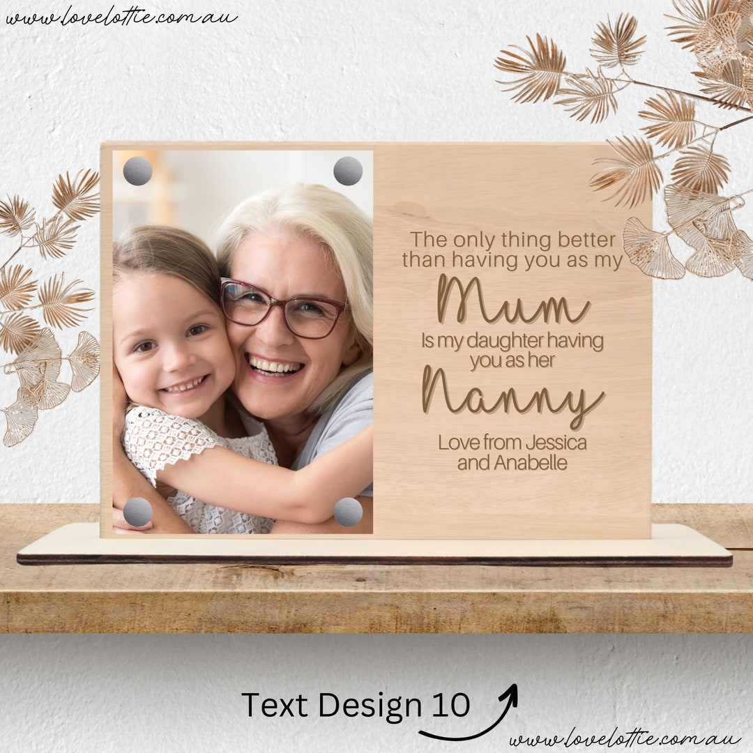 Handcrafted Personalised Nanny Photo Picture Frame Keepsake Birthday ...