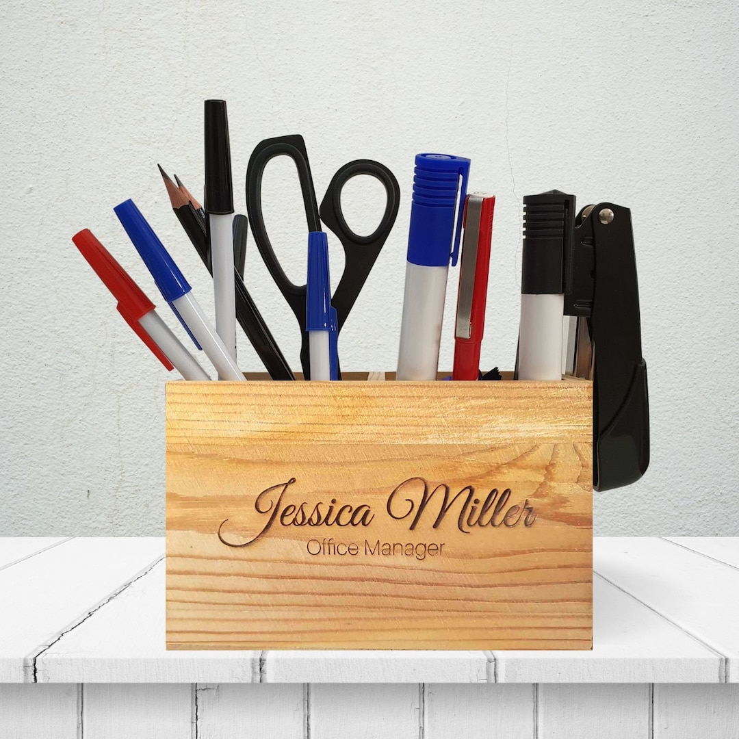 Personalized Desk Name Plate With Wooden Base, Logo Wood Nameplate ...