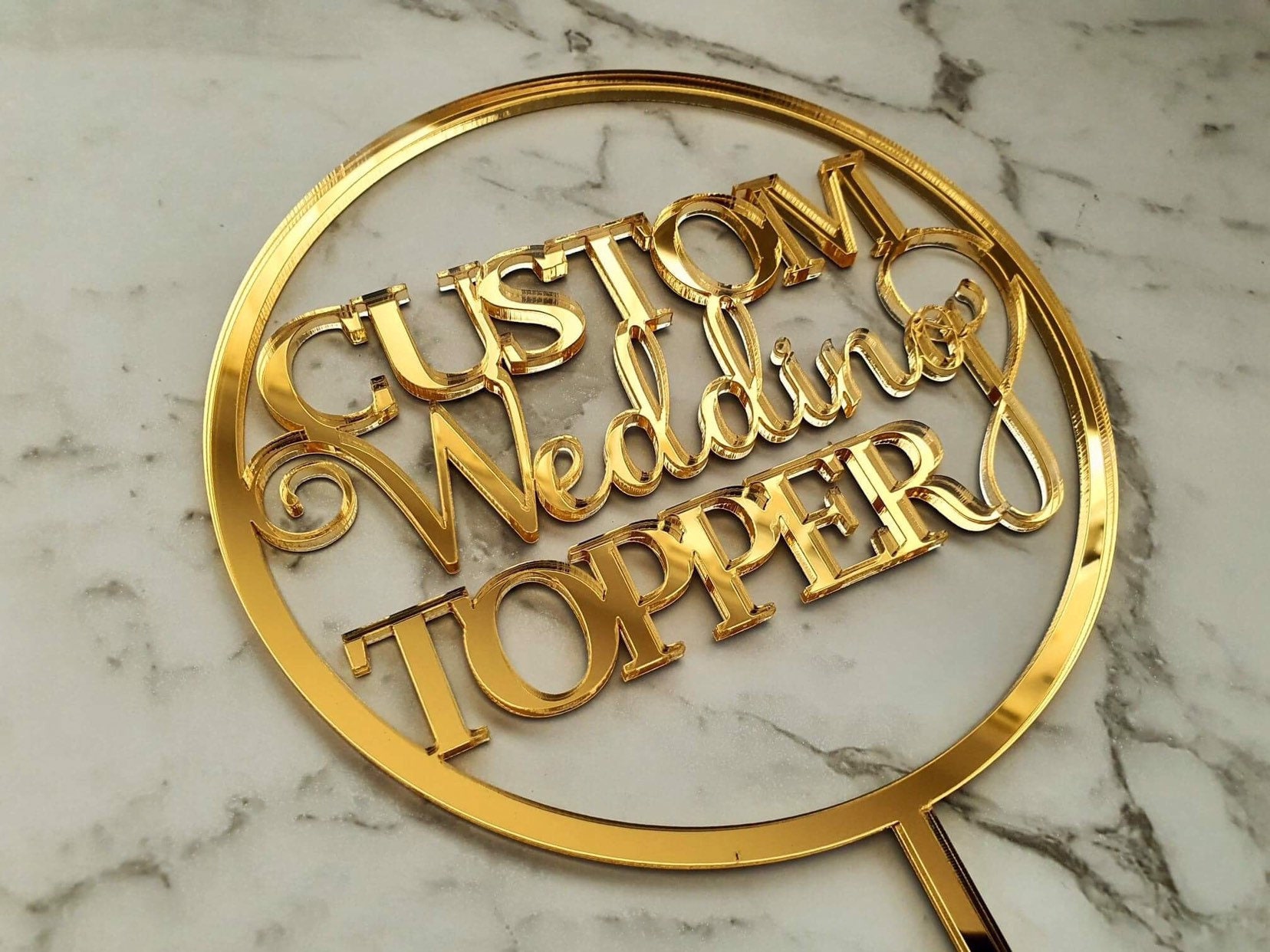 Wedding Custom Cake Topper Acrylic Cake Decoration Gold | Etsy