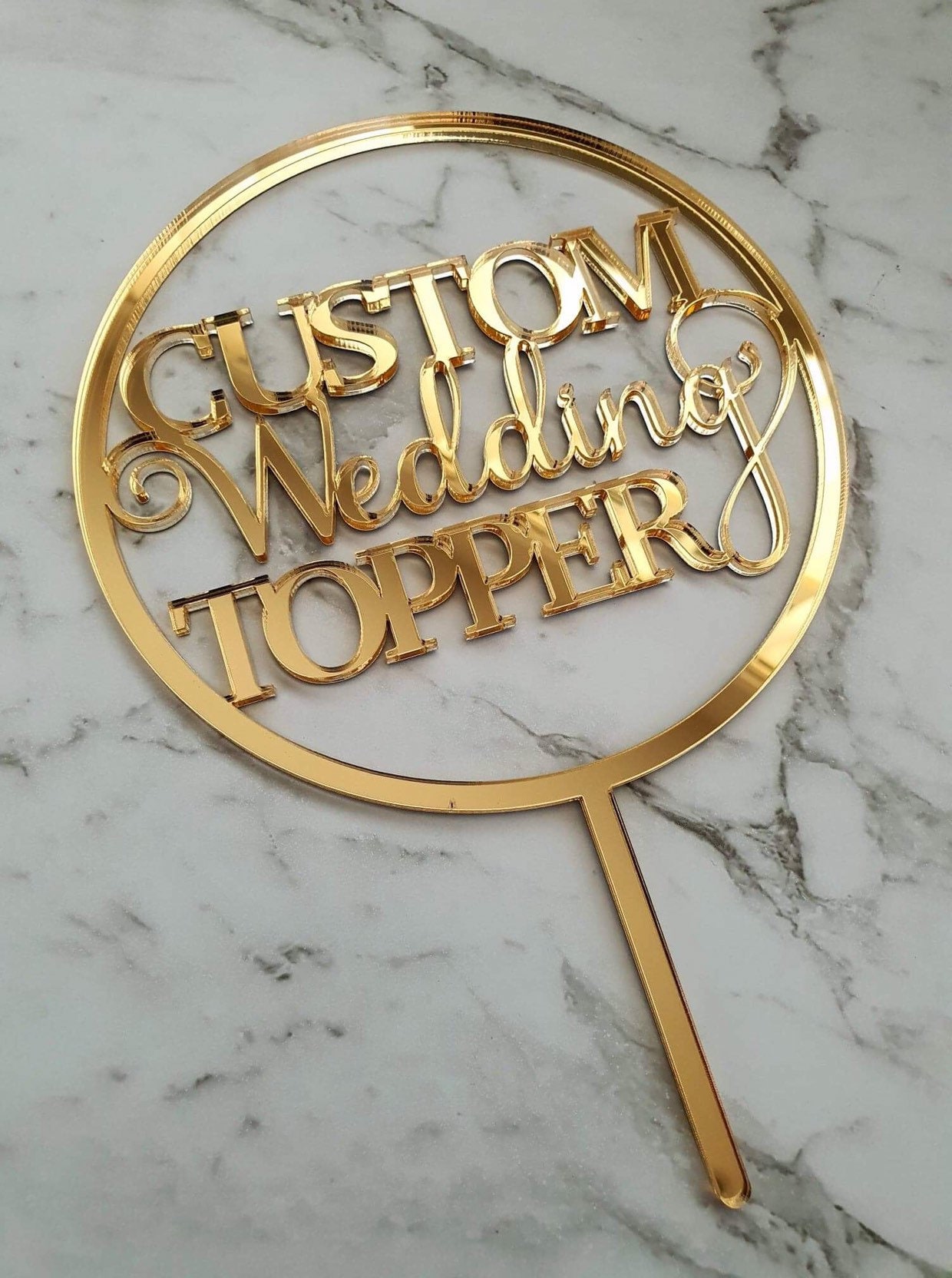 Wedding Custom Cake Topper Acrylic Cake Decoration Gold | Etsy