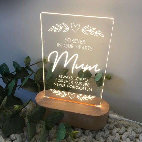 Lighting Personalised In Memory Gift Memorial Plaque for Loved One ...