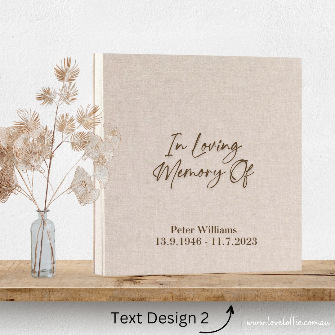 Custom Photo Album Memorial | Funeral Guest Book | Celebration of Life ...