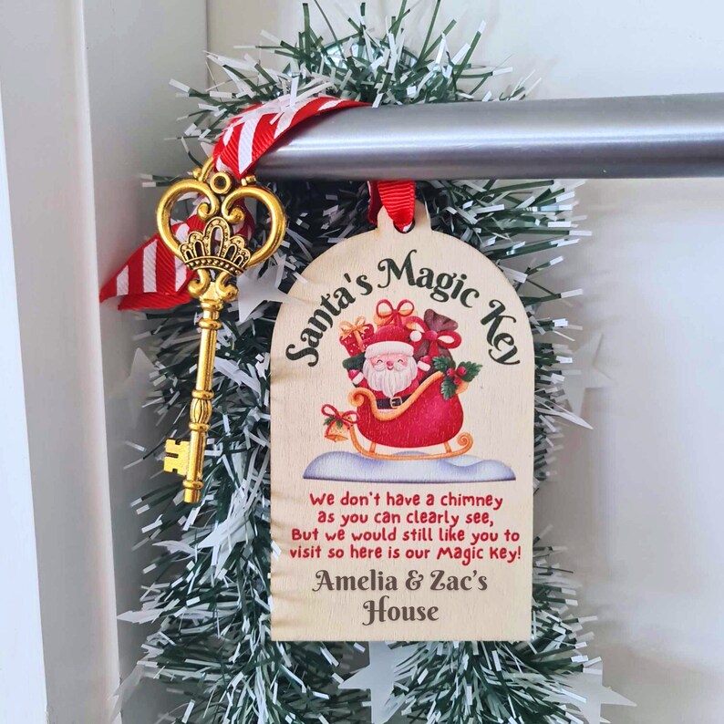 Personalised Magical Santa Key - Custom Christmas Name Decoration ...