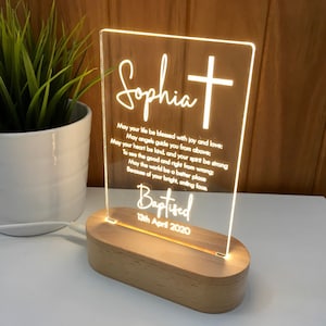 Personalised Baptism Gift for Baby - Custom Christening Night Light for ...