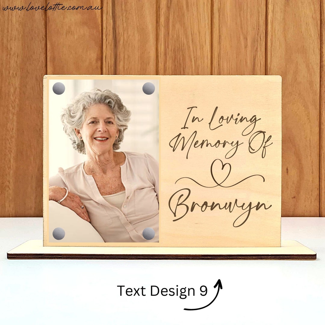 Custom Memorial Gift Photo Frame, Remembrance Gift for Loss, Wood ...