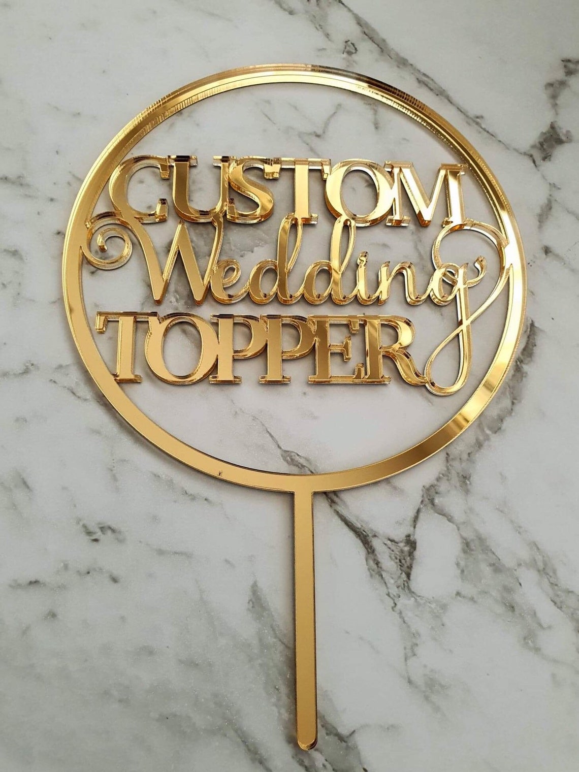 Wedding Custom Cake Topper Acrylic Cake Decoration Gold | Etsy