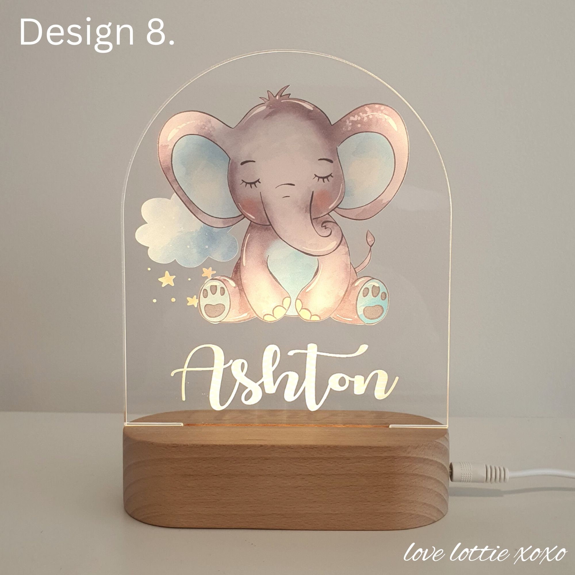 Personalised Night Light Baby Gift Custom Name Nursery Decor - Etsy ...