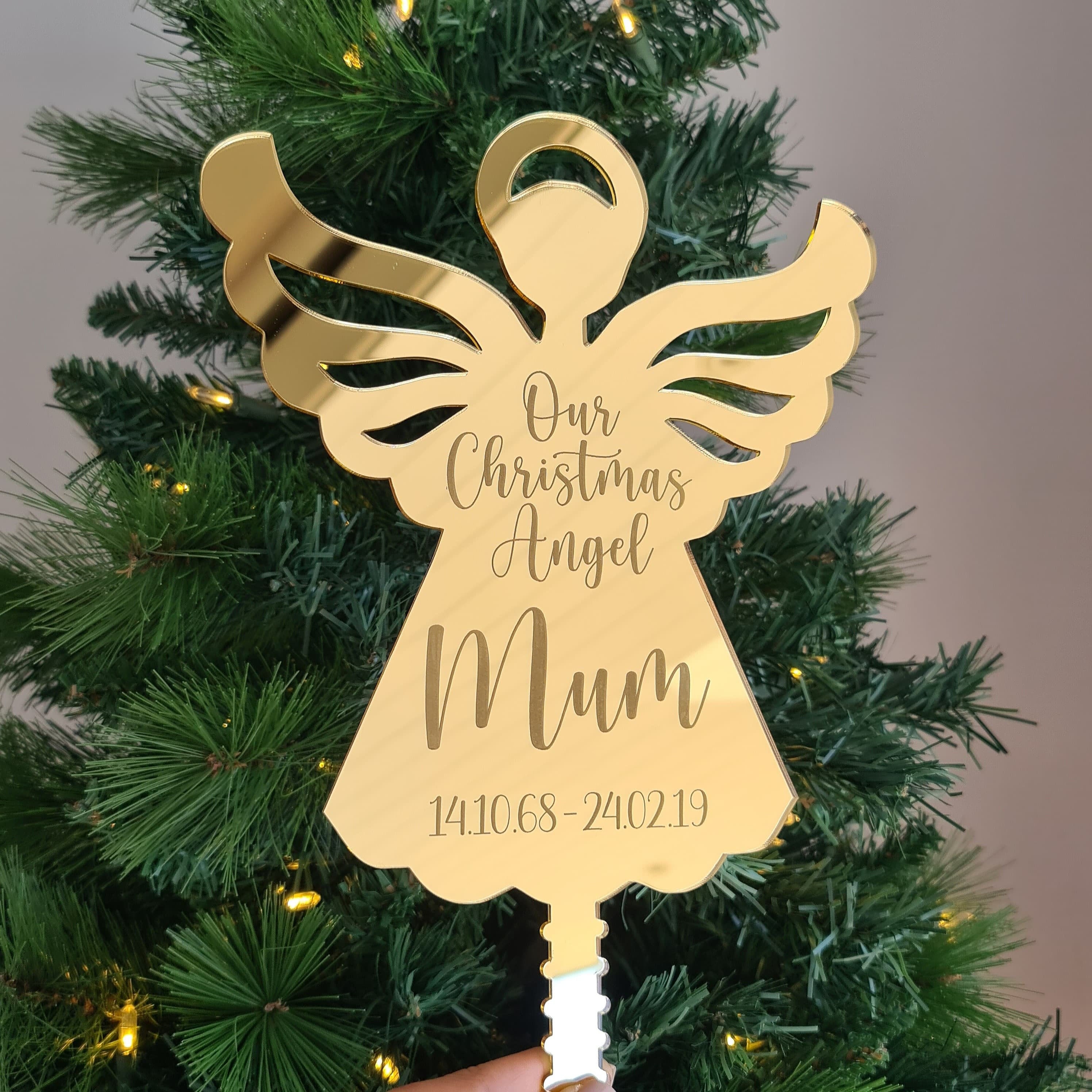 Memorial Angel Personalised Christmas Tree Topper Christmas | Etsy