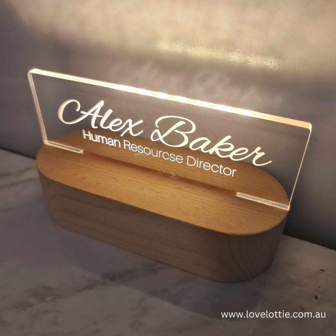 Executive Personalised Desk Name Plate, Custom Engraved Desk Sign ...