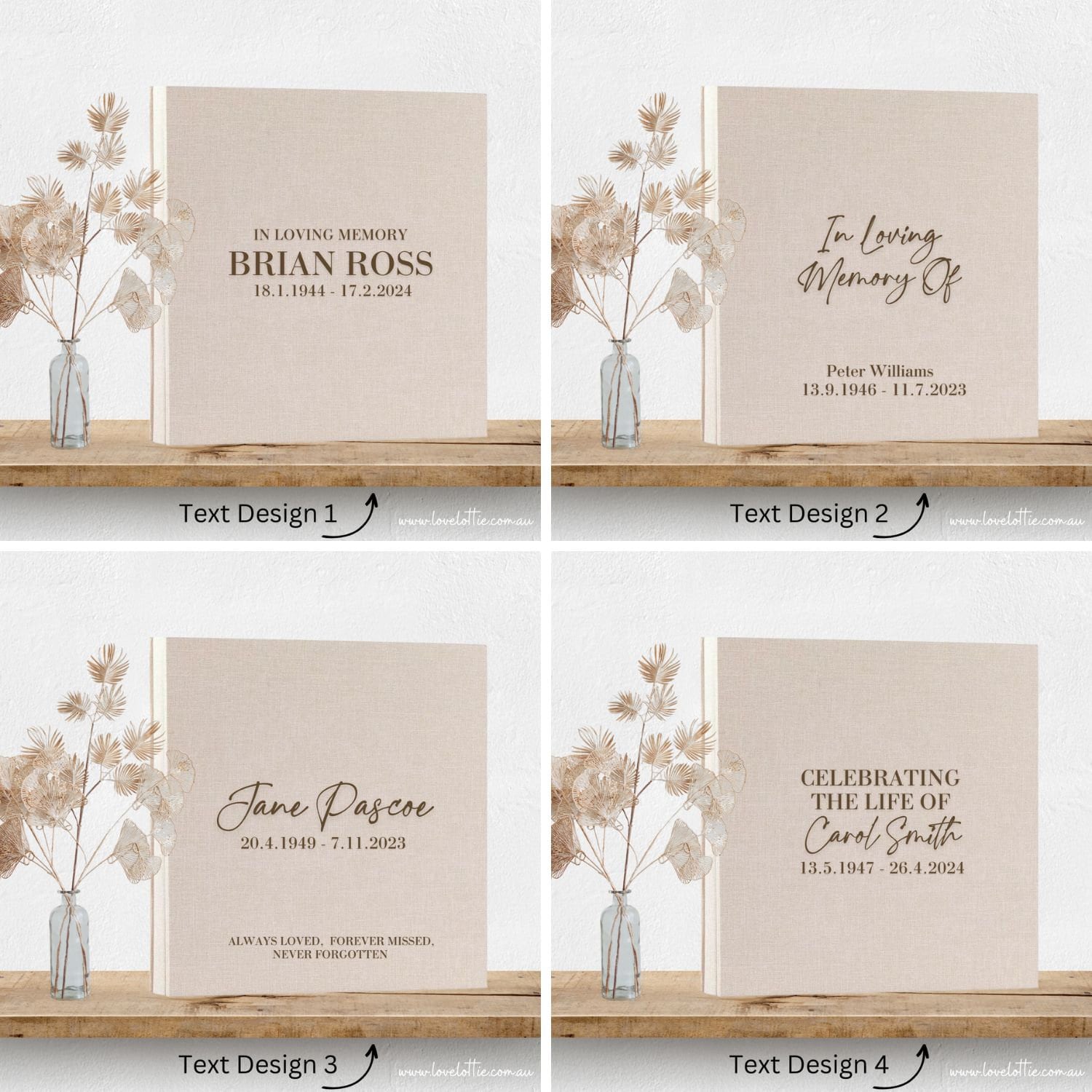 Custom Photo Album Memorial | Funeral Guest Book | Celebration of Life ...