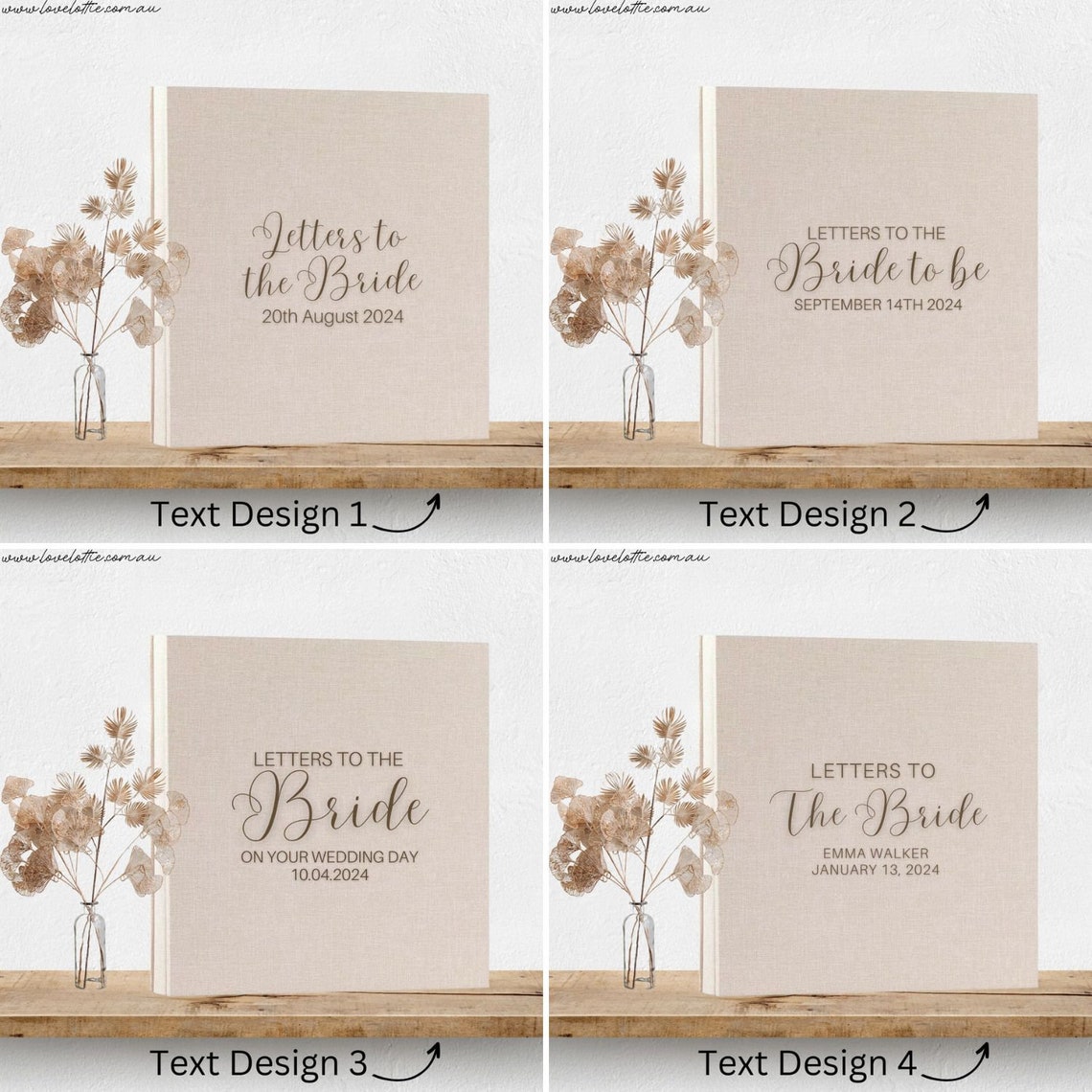 Letters to the Bride Book, Dear Bride, Bridal Shower Book, Linen Cover ...