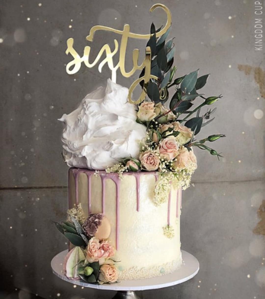 Sixty Acrylic Gold Mirror 60th Birthday Cake Topper - Etsy