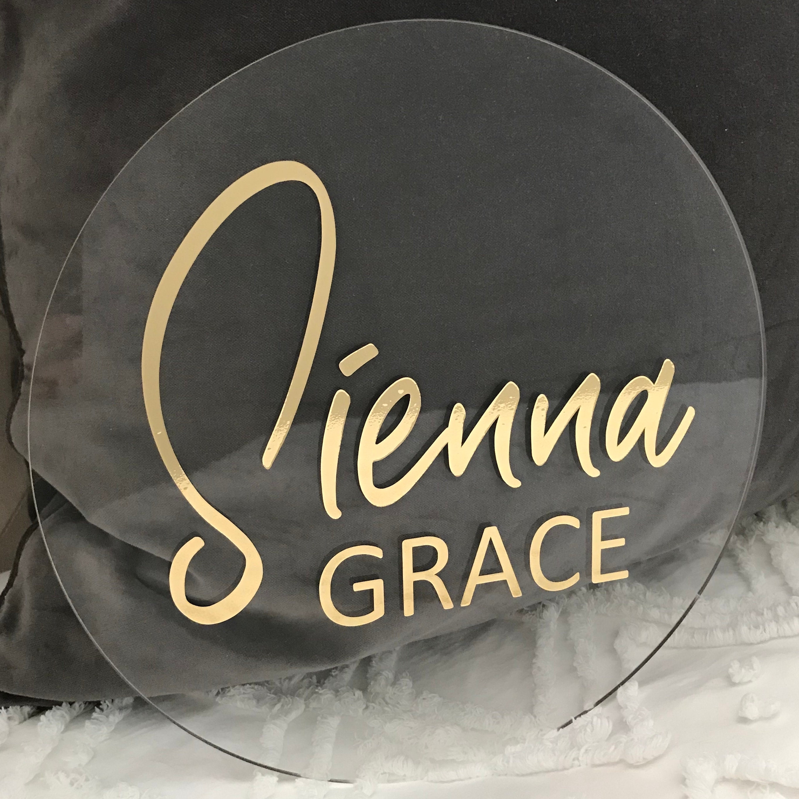 20cm Custom Acrylic Name Plaque / Nursery Wall Sign / Baby | Etsy