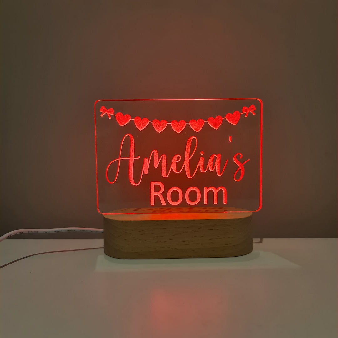 Nom personnalisé Veilleuse pour enfants - Lampe de chambre de bébé ...