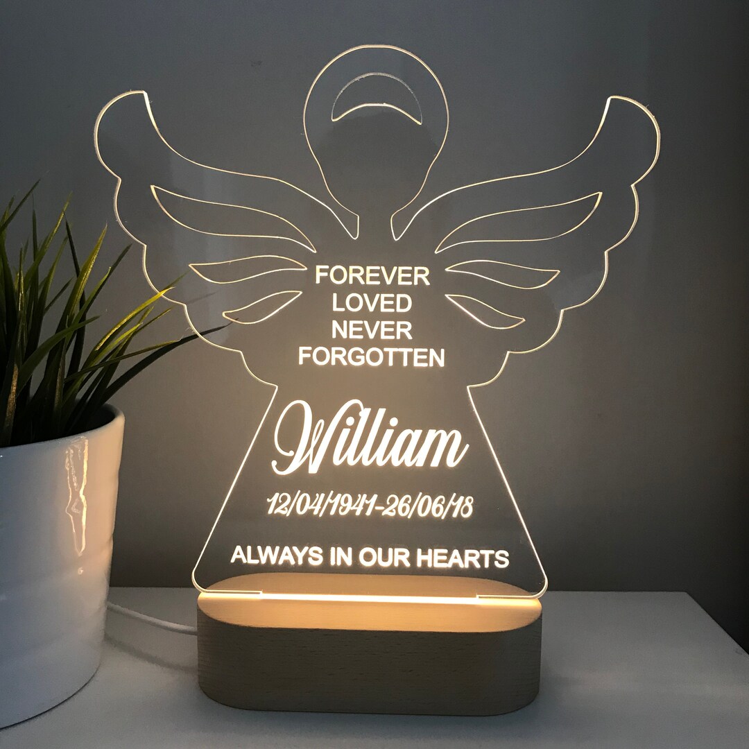 Personalised in Memory Gift - Remembrance Light - Memorial Plaque for ...