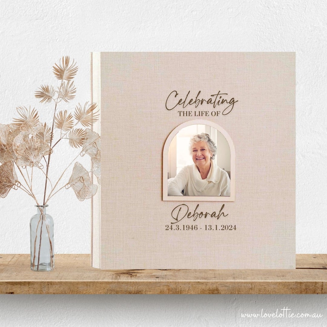 Custom Photo Album Memorial | Funeral Guest Book | Celebration of Life ...