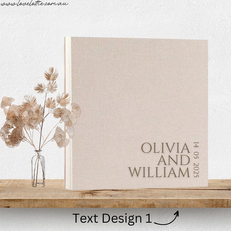 Personalised Linen Wedding Photo Album - Wedding Anniversary Gift ...
