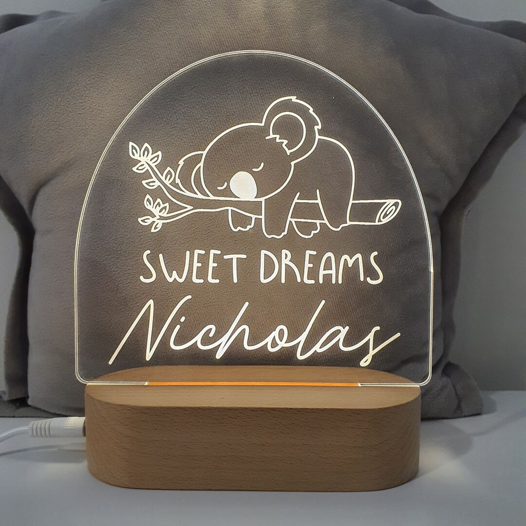Personalised Night Light Baby Gift - Custom Name Nursery Night Light ...
