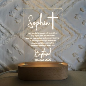 Personalised Baptism Gift for Baby - Custom Christening Night Light for ...
