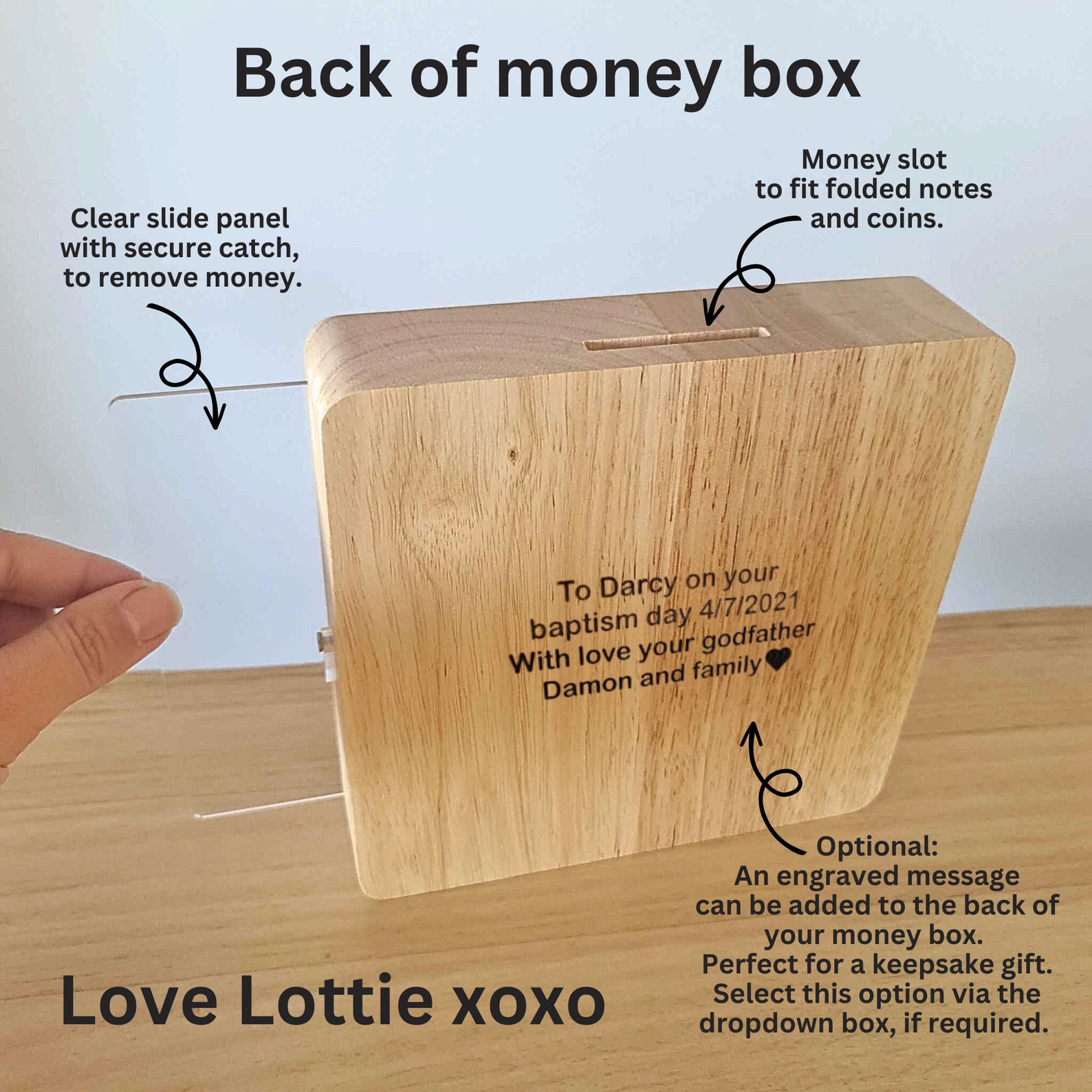Personalised Kids Christmas Gift for Boy or Girl | Wood Custom Money ...