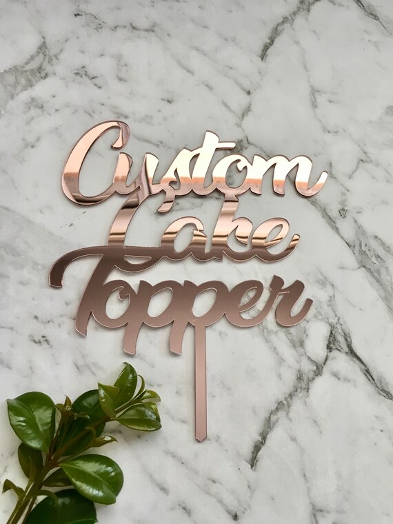 Custom Acrylic Birthday Cake Topper / Personalised Mirror Name | Etsy