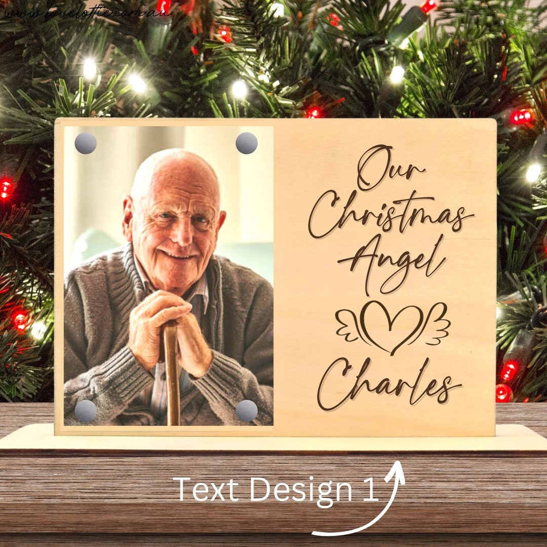 Memorial Christmas Gift Ornament Wood Photo Frame - Christmas ...