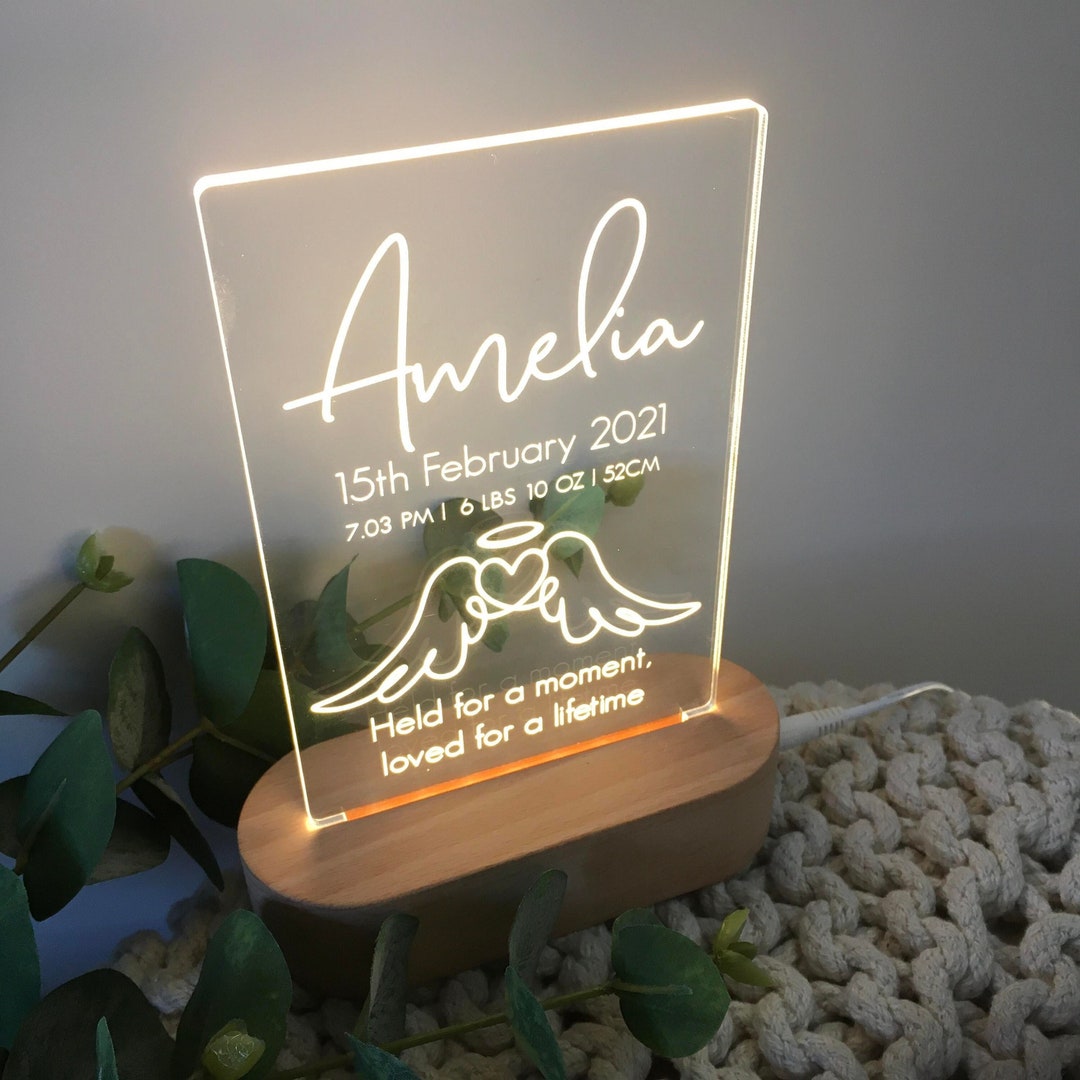 Personalised Light Memorial Plaque Gift - Remembrance Light up ...