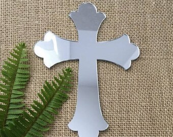 Cross Acrylic Gold Mirror Cake Topper Baptism Christening | Etsy