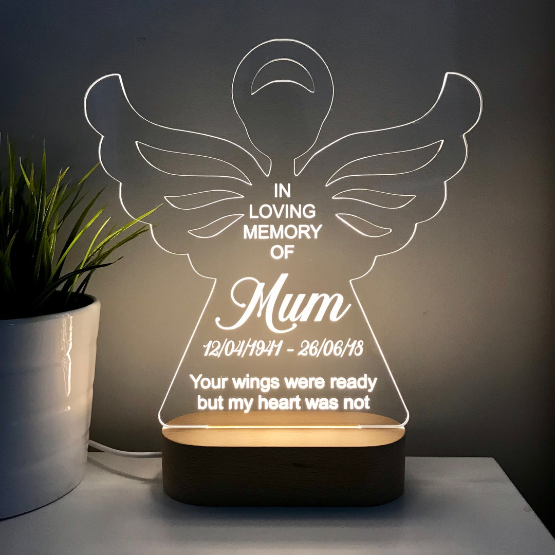 Personalised in Memory Gift - Remembrance Light - Memorial Plaque for ...