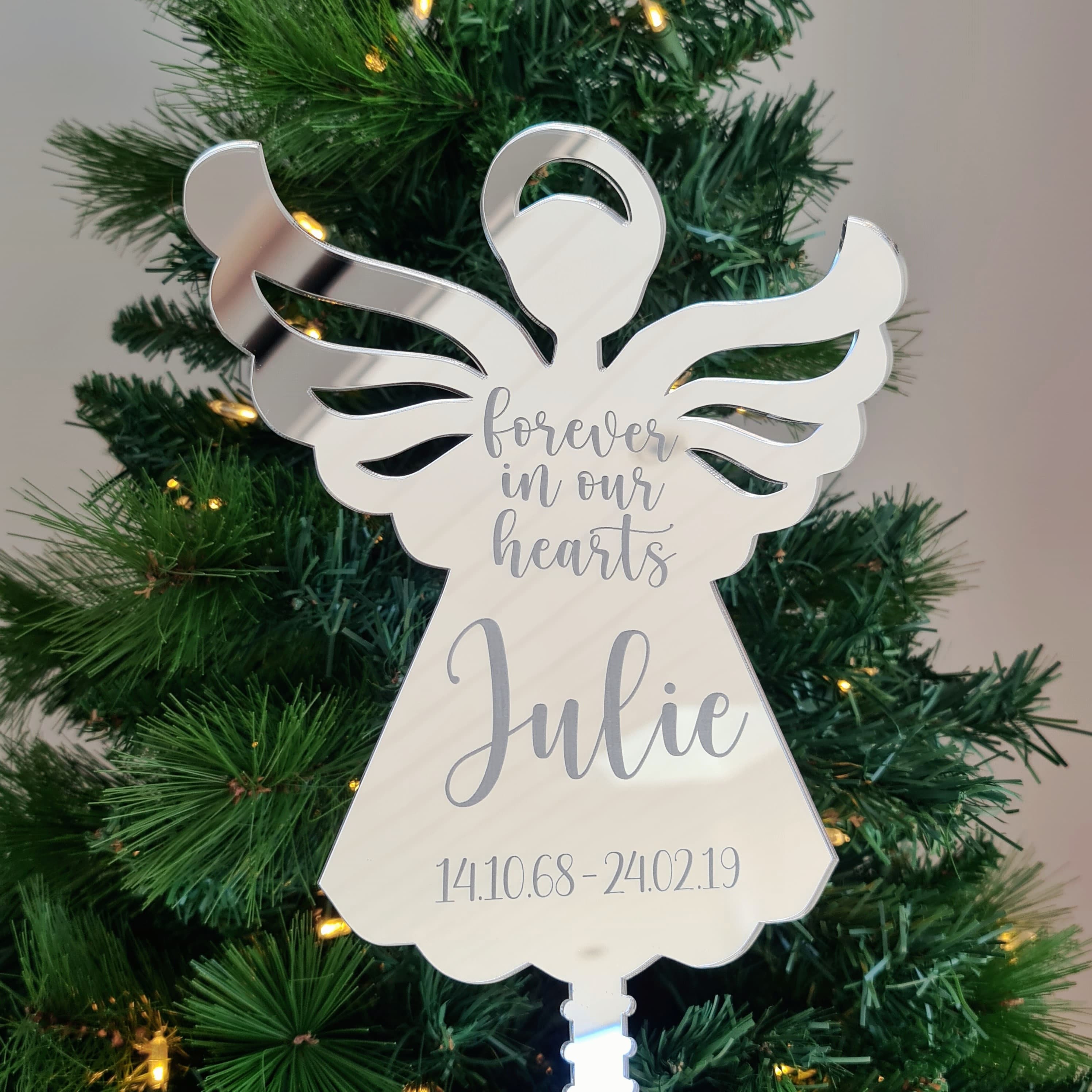 Memorial Angel Personalised Christmas Tree Topper - Christmas ...