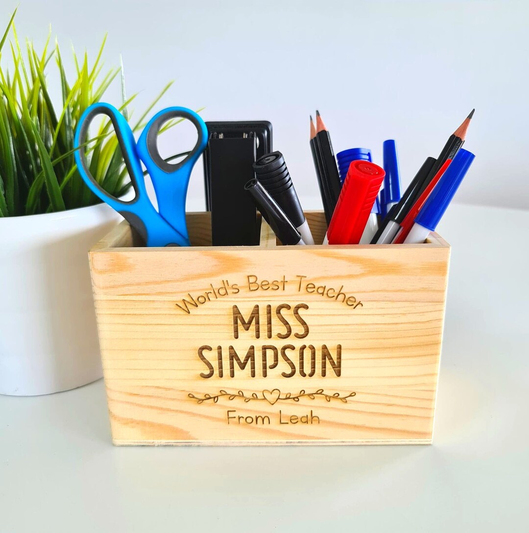 Personalised Teacher Gift, Teacher Desk Organiser Present, End of Year ...