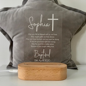Personalised Baptism Gift for Baby - Custom Christening Night Light for ...