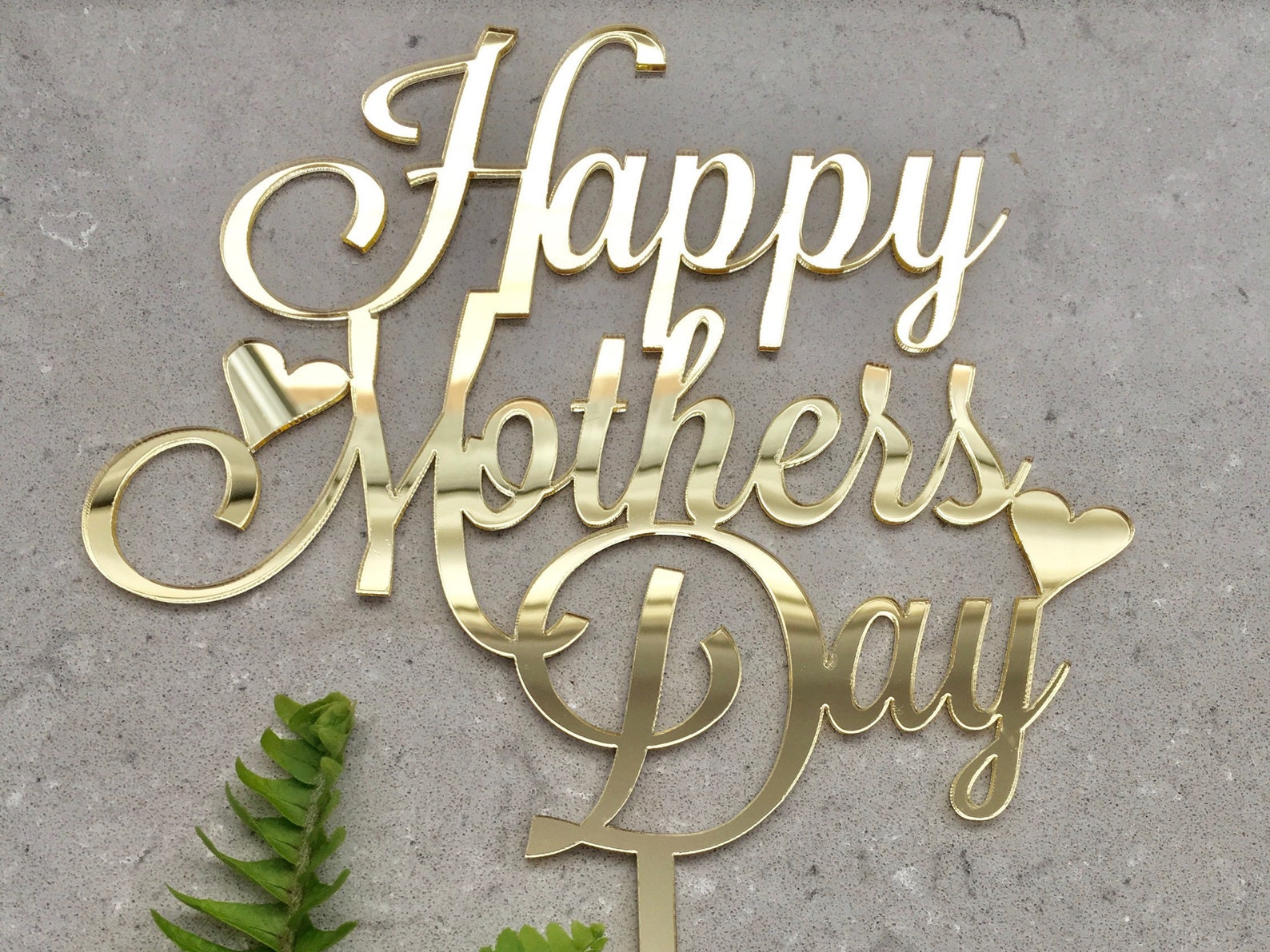 Happy Mothers Day Acrylic Gold Mirror Mothers Day Cake Topper - Etsy