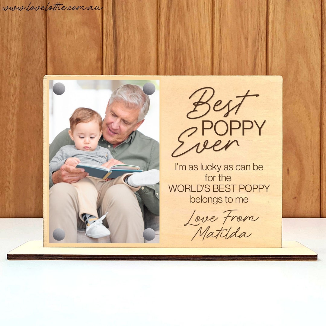 Father's Day Personalised Photo Frame Gift - for Poppy Pa Grandfather ...