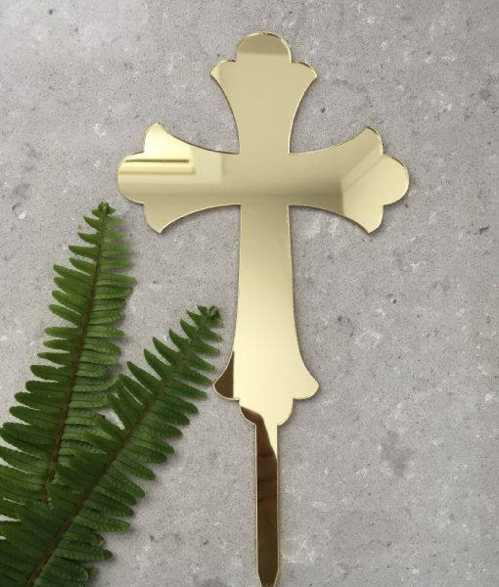 Cross Acrylic Gold Mirror Cake Topper Baptism Christening - Etsy
