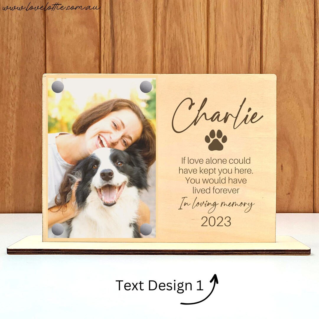 Pet Memorial Gift Wood Custom Photo Frame, Dog Loss Gifts, Custom Dog ...