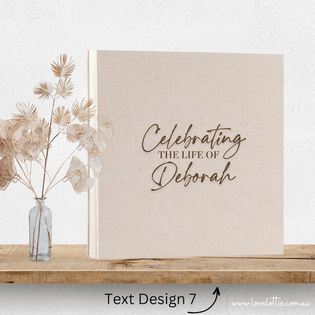 Memorial Guest Book - Custom Celebration of Life Book - Personalized ...